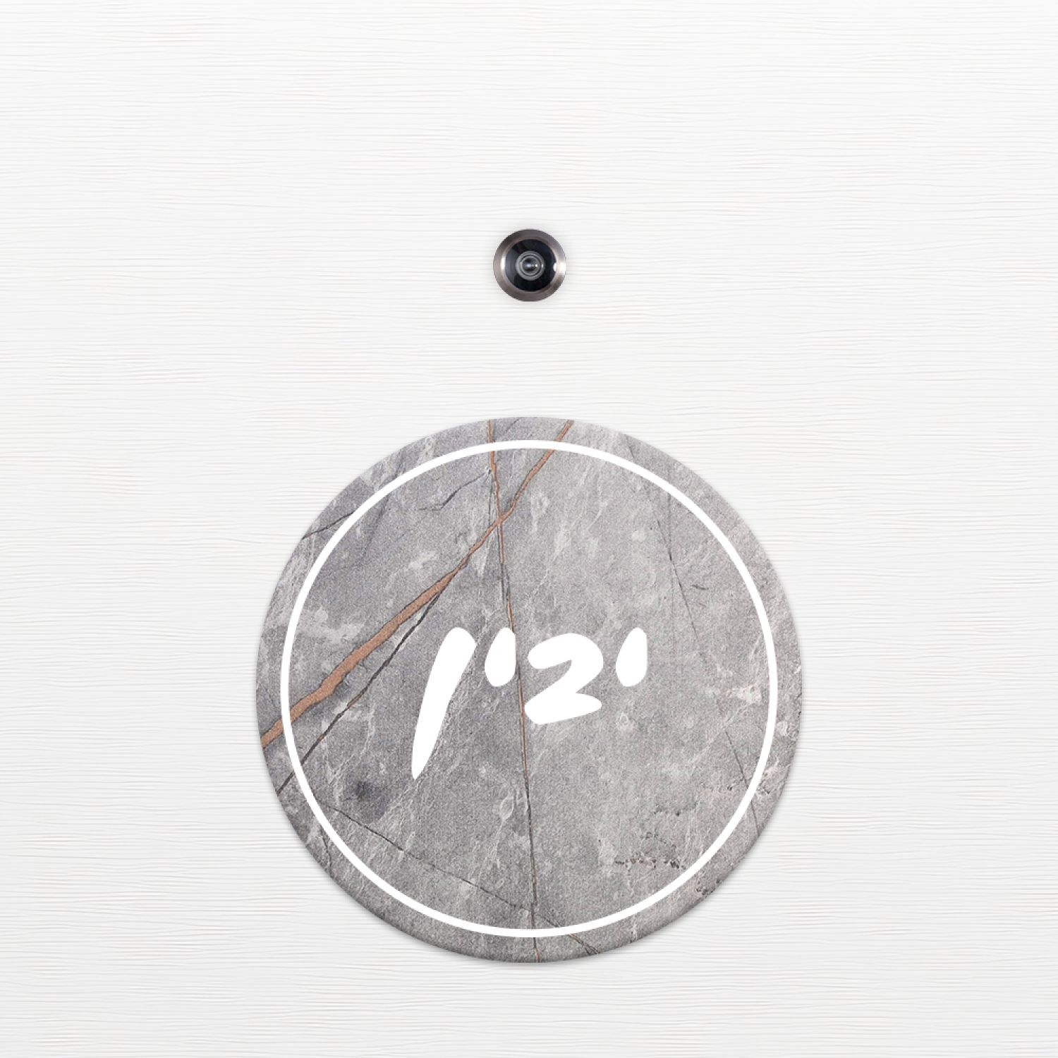 שלט כניסה לדלת בית - Circle White & Special Concrete - Zeevi Studio